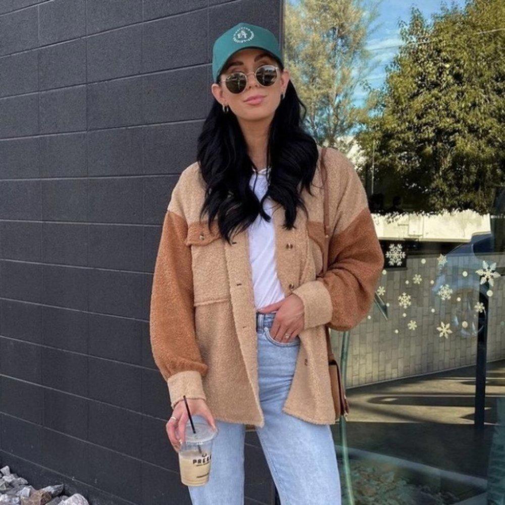 12th Tribe X Thesaltyblonde Two Toned Shacket - Small - Gem